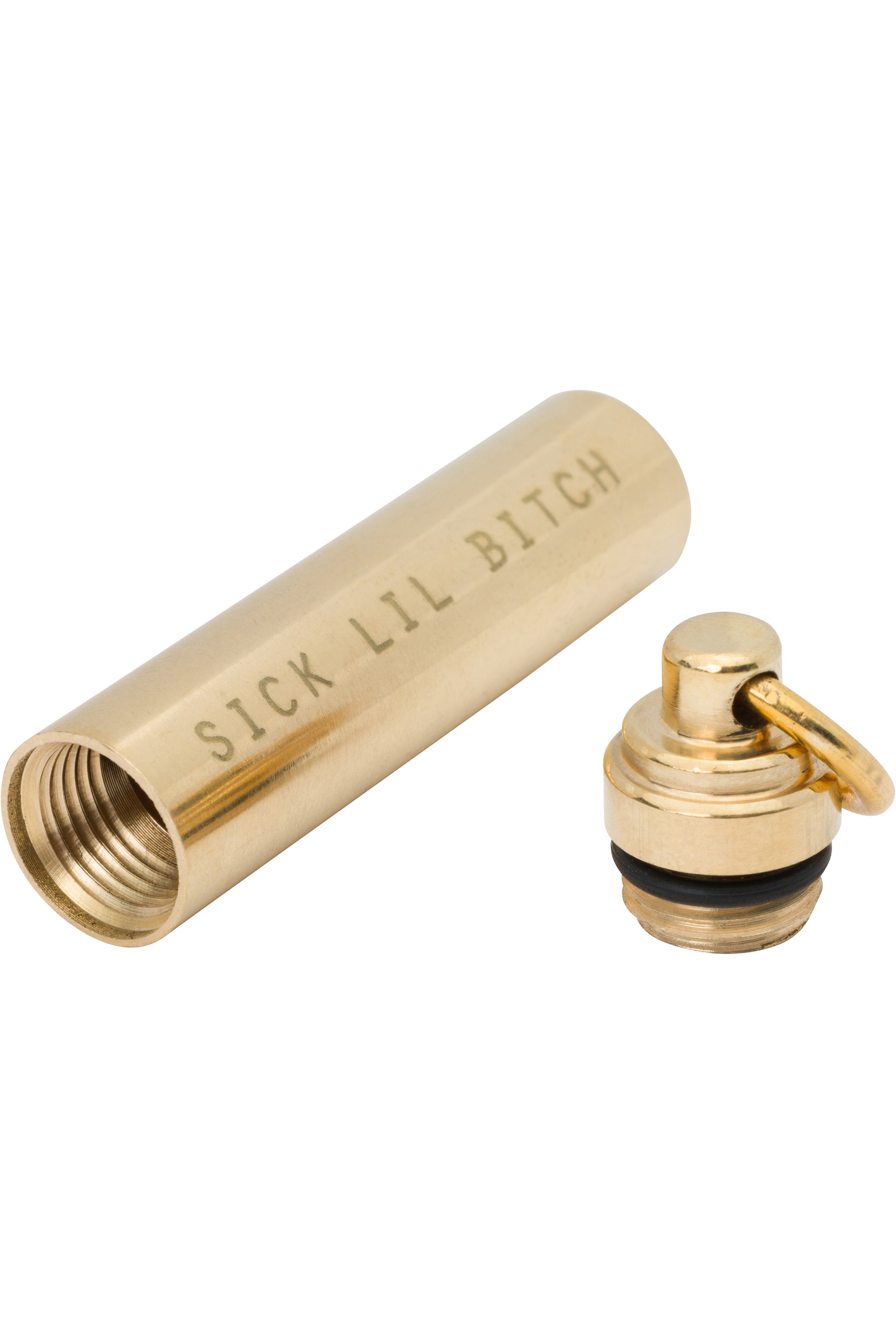 SICK LIL BITCH Brass Pill Holder Keychain – Fashion Brand Company